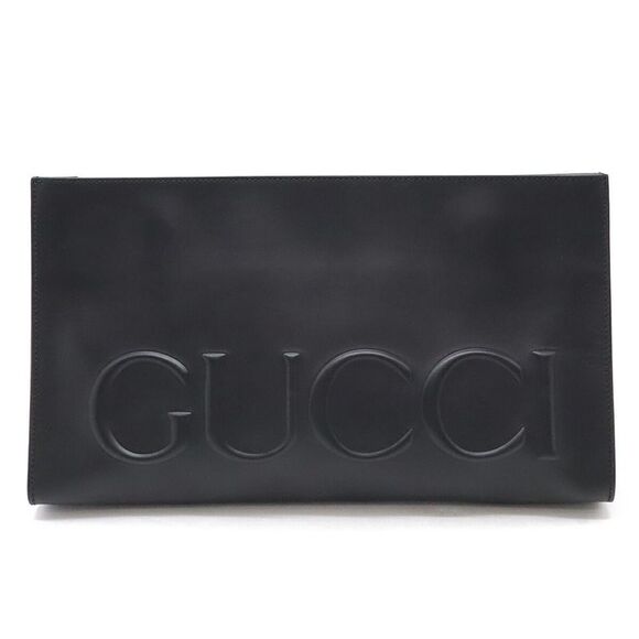 Gucci | Bags | Gucci Leather Logo Embossed Clutch Bag | Poshmark